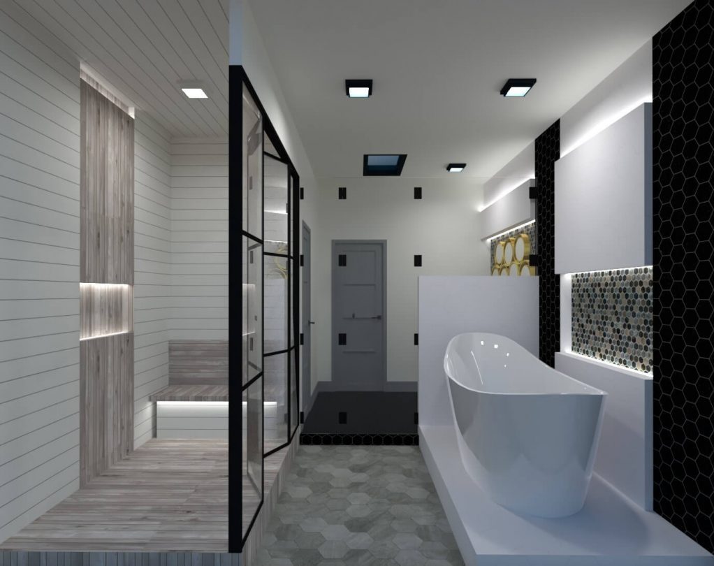 Family Spa Bathroom Ideas by Our House Architect