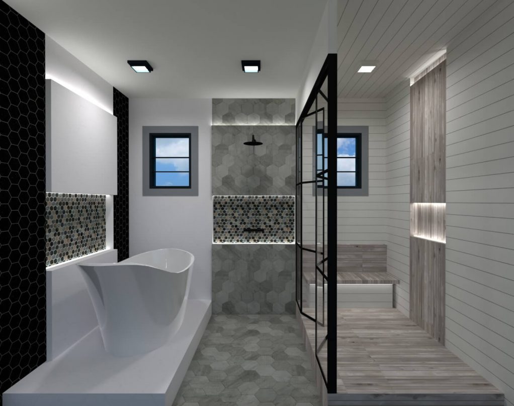 Family Spa Bathroom Ideas by Our House Architect